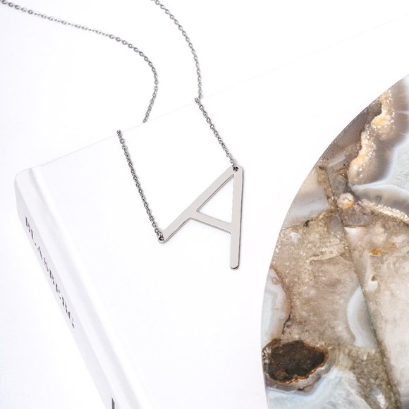 Jewelry | Letter A Pendant Necklace In Stainless Steel | Poshmark